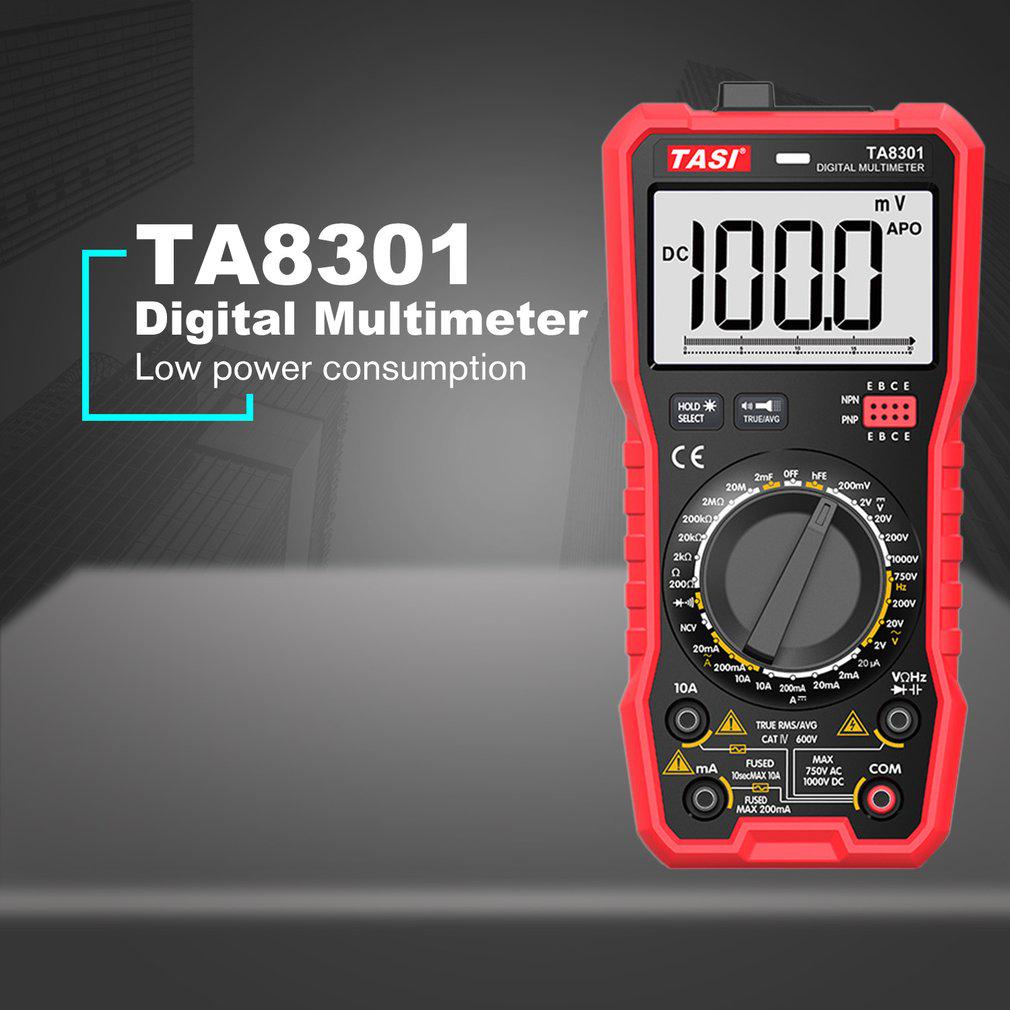 Digital Handheld Multimeter TA8301 DC/AC Volt Amp Ohm NCV Tester Meter ...
