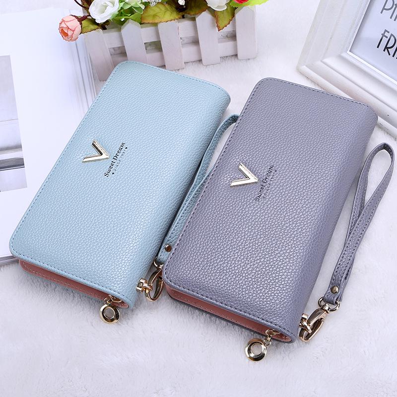 Buy Women Long Wallet Coin Purse PU Leather Coin Purse Card Holders ...