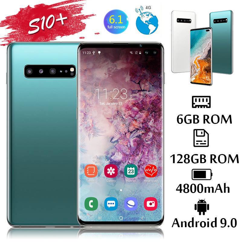 Buy S10 Plus 6.1inch Fullscreen Android9.1 6+128GB Dual SIM Cards ...