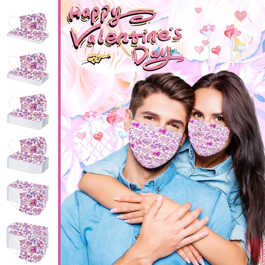 Buy 100PC Adult Valentine's Day Printing Breathable Disposable Three ...