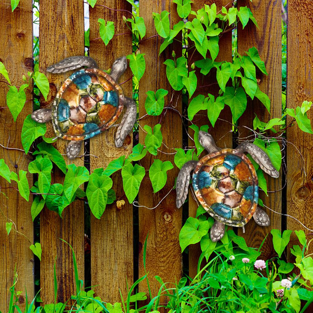 Buy Metal Sea Turtle Beach Theme Decor Wall Art Decoration for Indoor ...