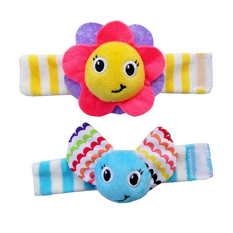 Buy 2Pcs Newborn Baby Cartoon Animal Wrist Strap Rattles Sock Rattles ...