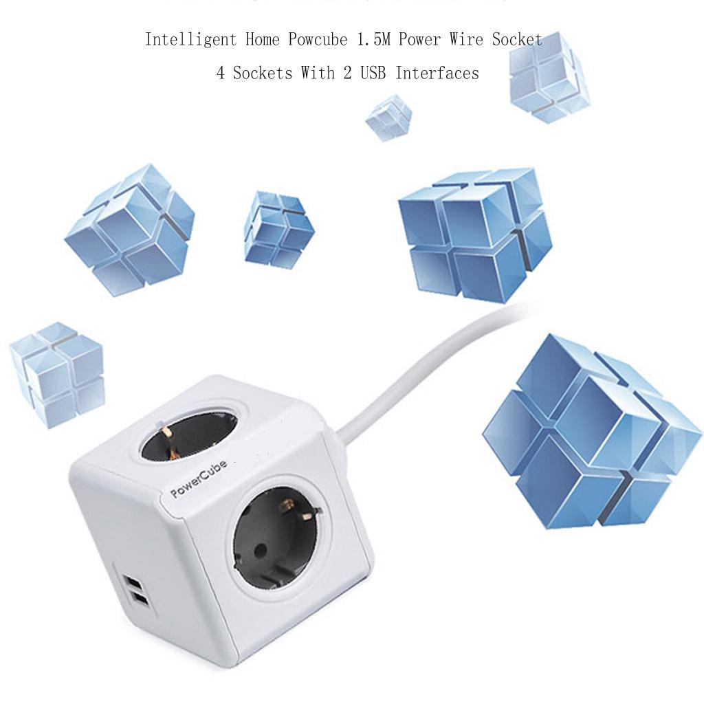 Buy (belive)Home Magic Cube Socket 4 Socket Interfaces With 2 USB 1.5M ...