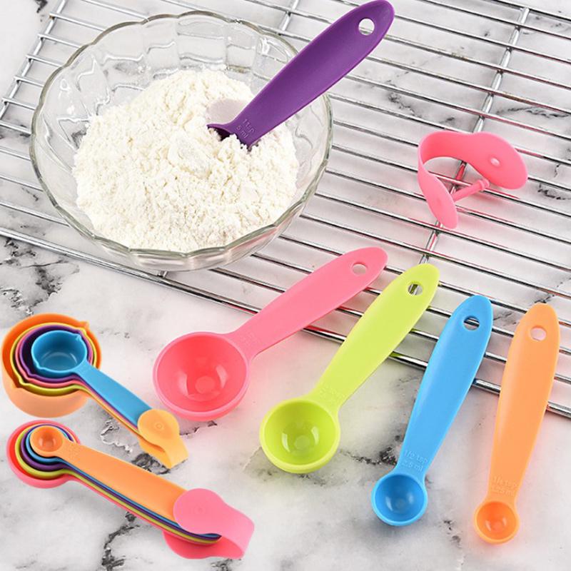 Buy 5Pcs Colorful Measuring Spoons Measuring Cup Set Kitchen Baking ...