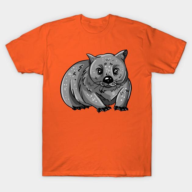 Buy Men Premium Cotton Harajuku T Shirt Cute Wombat Print Men's Tee ...