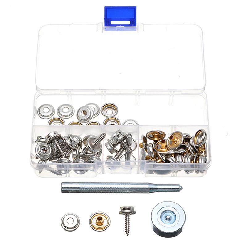 Buy PDTO Metal Steel Boat Cover Canvas Snap Fastener Repair Kit- 62x ...