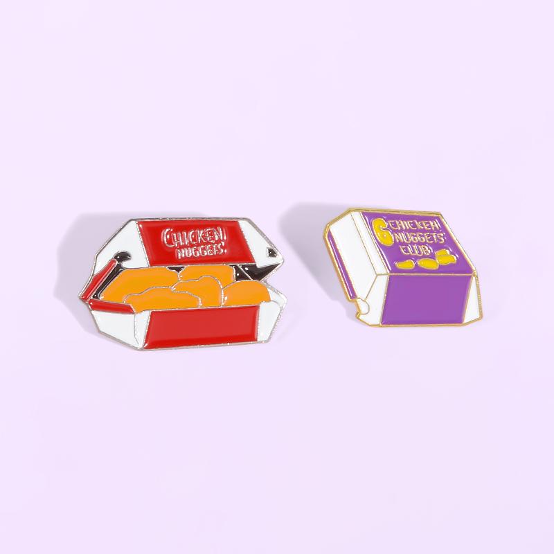 Buy Alloy Enamel Lapel Pins Fried Chicken Fries Burger Brooch Pin Badge ...