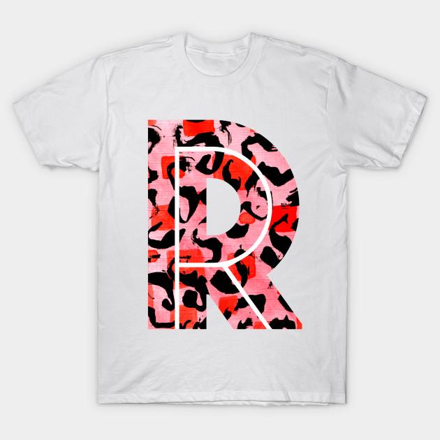 Buy T Shirt Women Abstract Letter R Watercolour Leopard Print Alphab ...