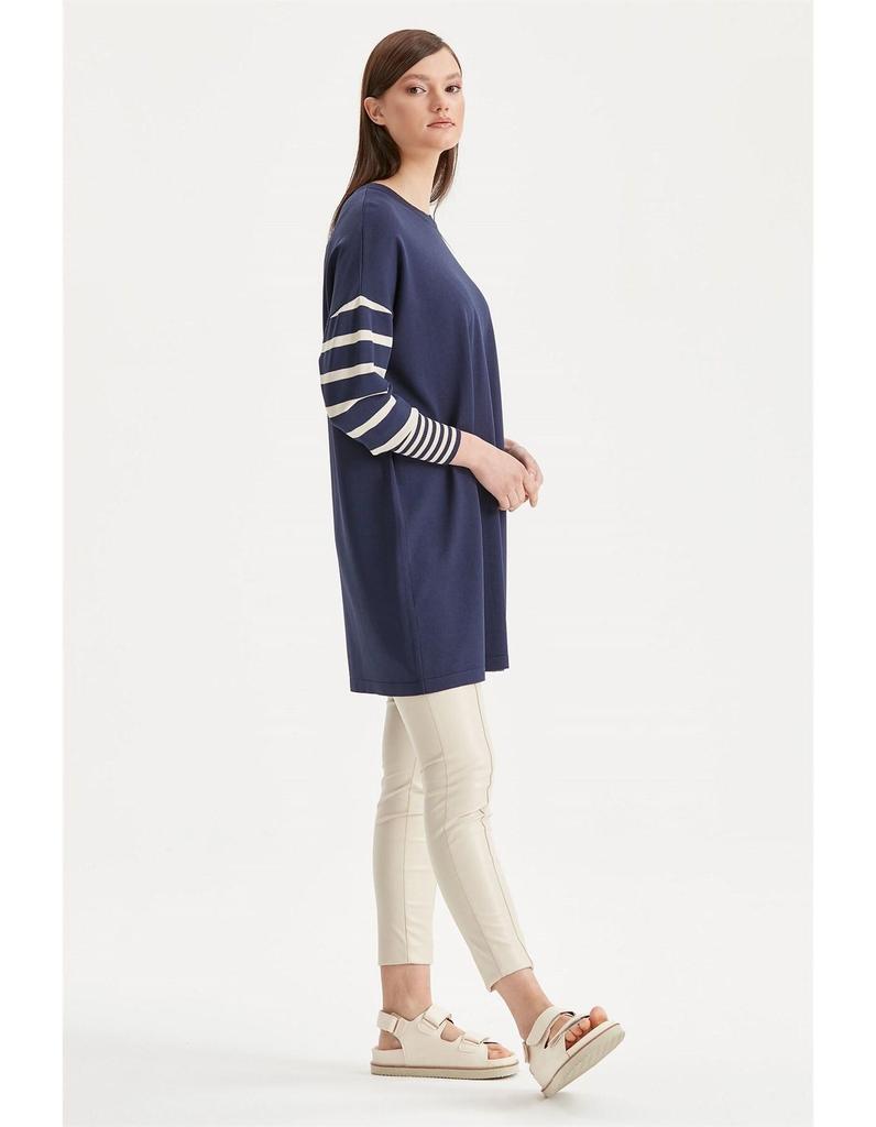 Buy Women Striped Long Sleeve Designed Elegant Tunic Tops Casual ...