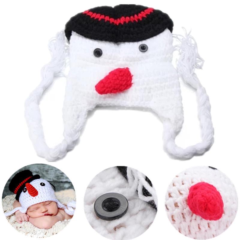 0-6Month Baby Snowman Infant Knitted Cap Crochet Photography Cap Hat ...