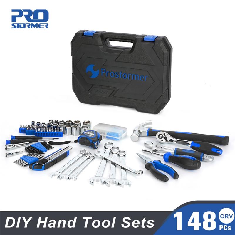 Buy PROSTORMER 148 Pcs Hand Tools Set Household Tool Kit Socket Wrench ...