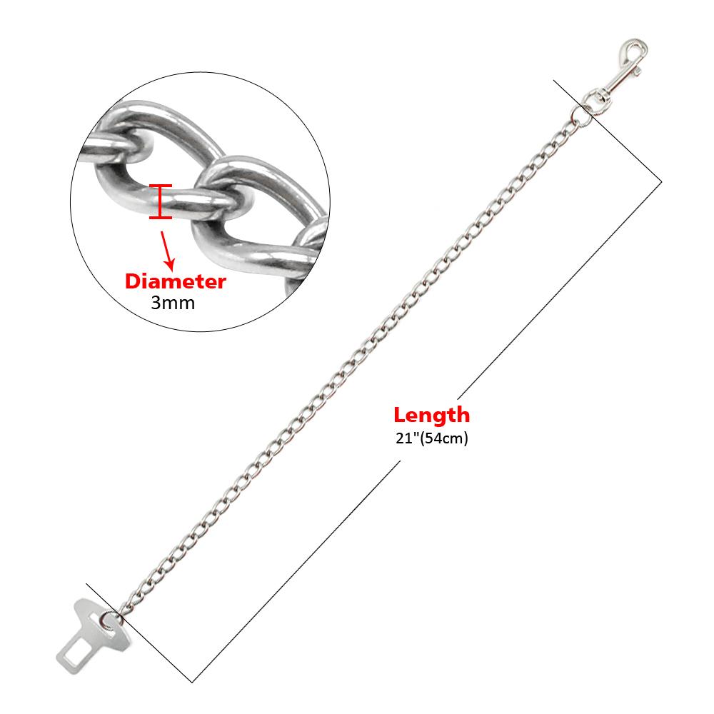 Heavy Duty Metal Pet Dog Chain Anti-Chew Travel Car Seat Dog Restraint ...