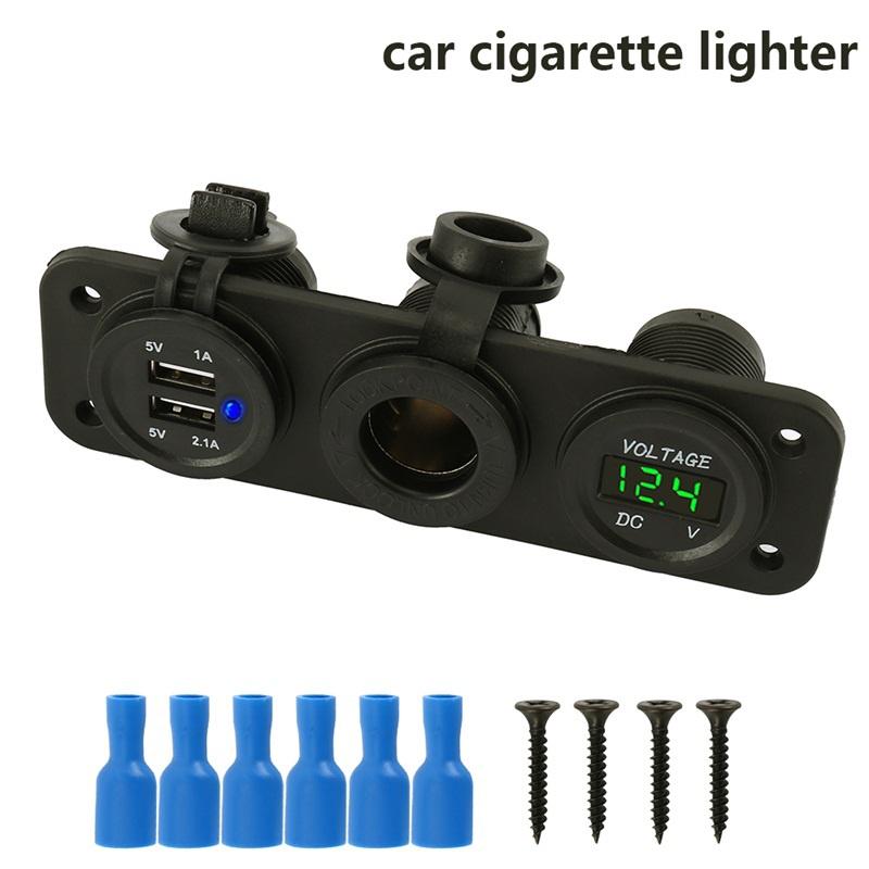Buy 3 In 1 Car Charger Plug 4.2A Dual USB Adapter+12V/24V Car Socket ...