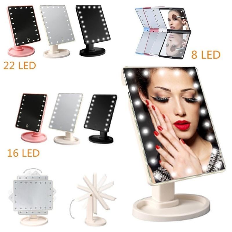 Buy Makeup Professional Vanity Mirror With 8/16/22 LED Lights Health ...