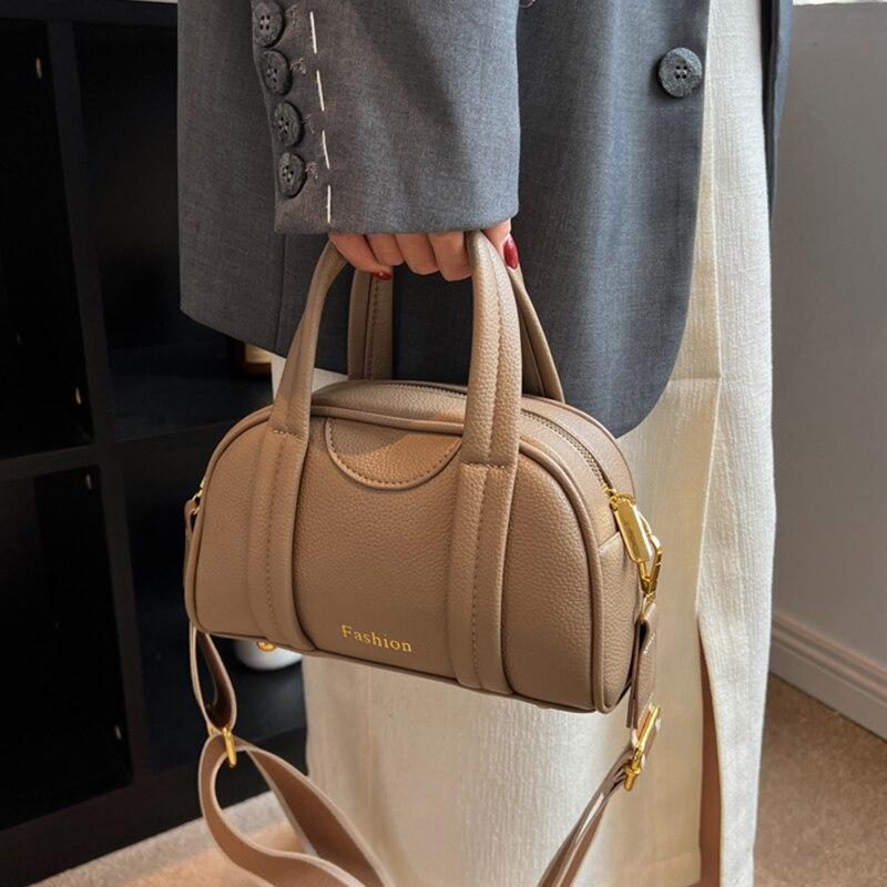 Buy 2022 Women Letter Print Fashion Handbags New PU Leather Solid Color ...