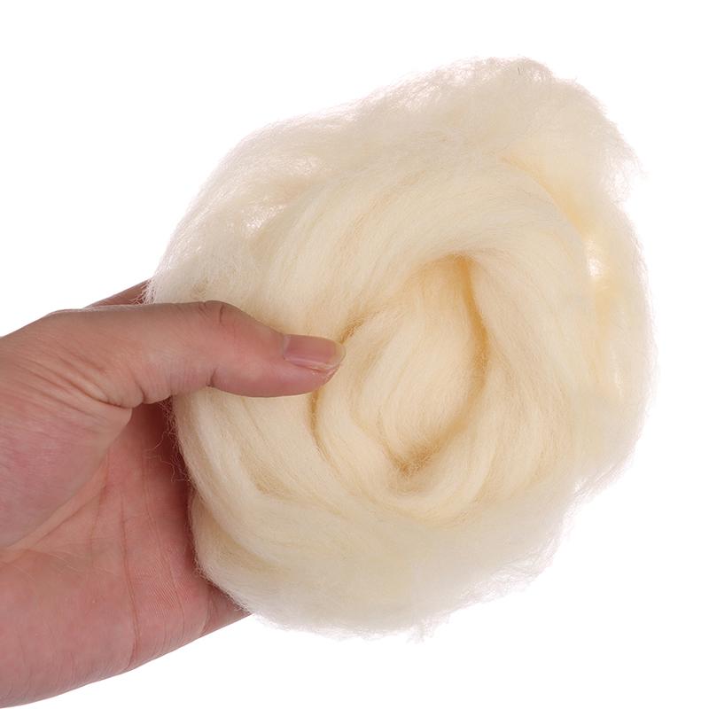 Buy Natural Cream White 100G Wool Roving Top For Needle Felting Hand ...