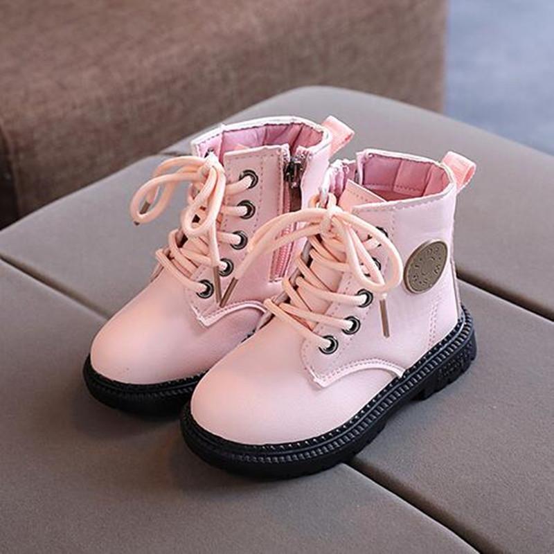Buy Fashion Girls White Ankle Boots Waterproof Autumn Boots for ...