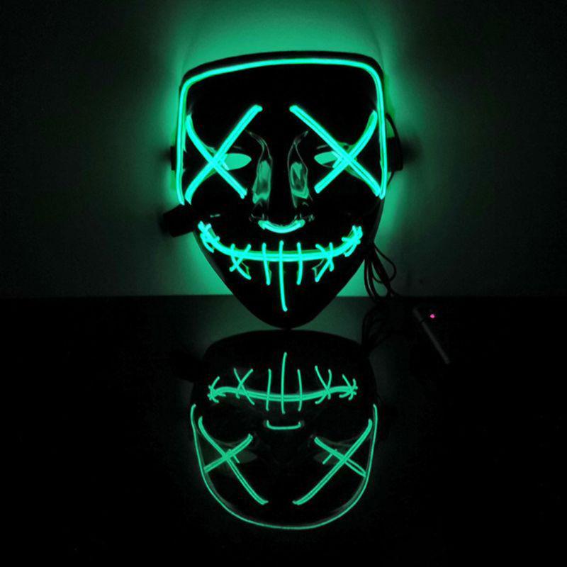 Buy LED Horror Glow Mask Halloween Themed Costume Party Scary Ghost ...