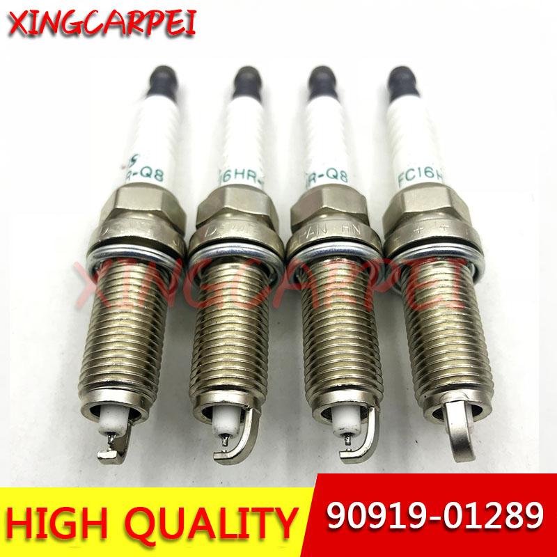 Buy 4pcs 90919-01289 FC16HR-Q8 Dual Iridium Spark Plug For Toyota ...