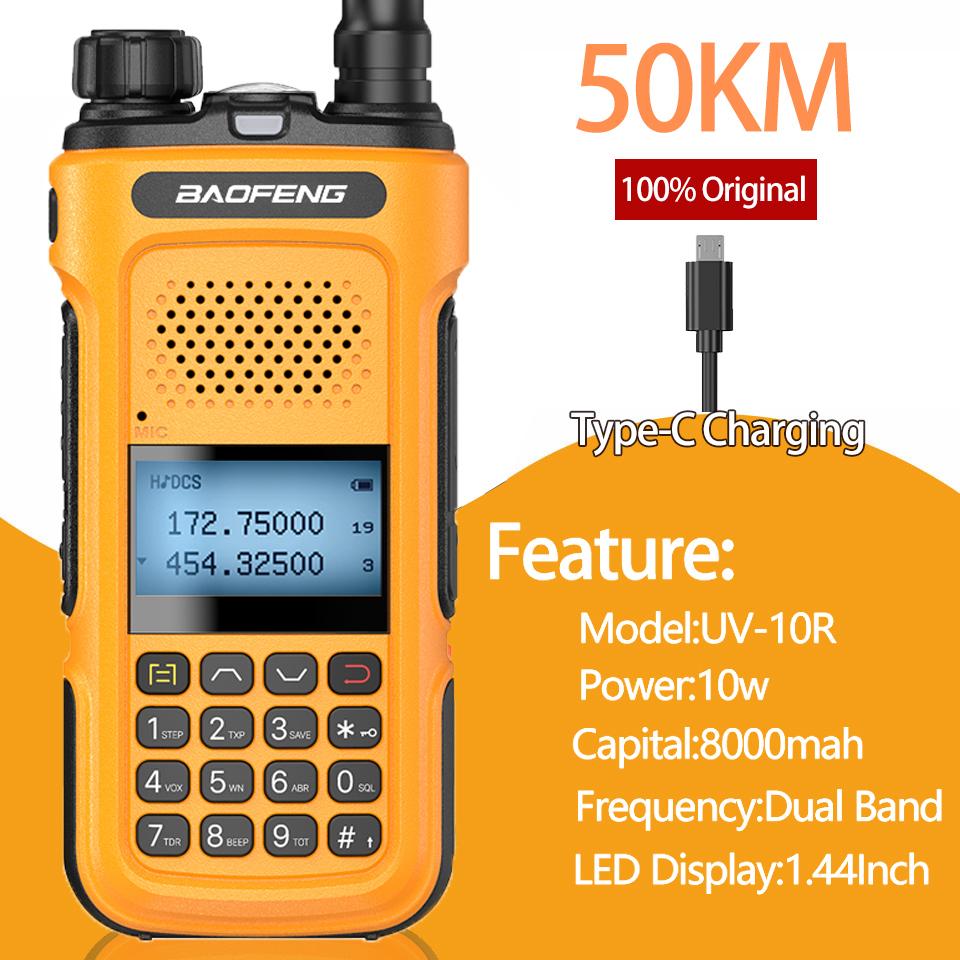 Buy Baofeng UV-10R Walkie Talkie 10W High Power Ham Radios Dual Band UHF VHF Radios Transmitter ...