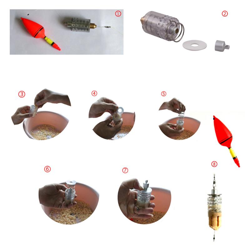 Buy Fishing Feeder Automatic Tackle Stainless Steel Trap Spring Cage ...