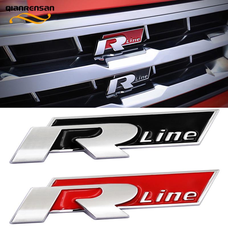 Buy 1 pcs R Rline logo body grille badge decoration stickers auto parts ...