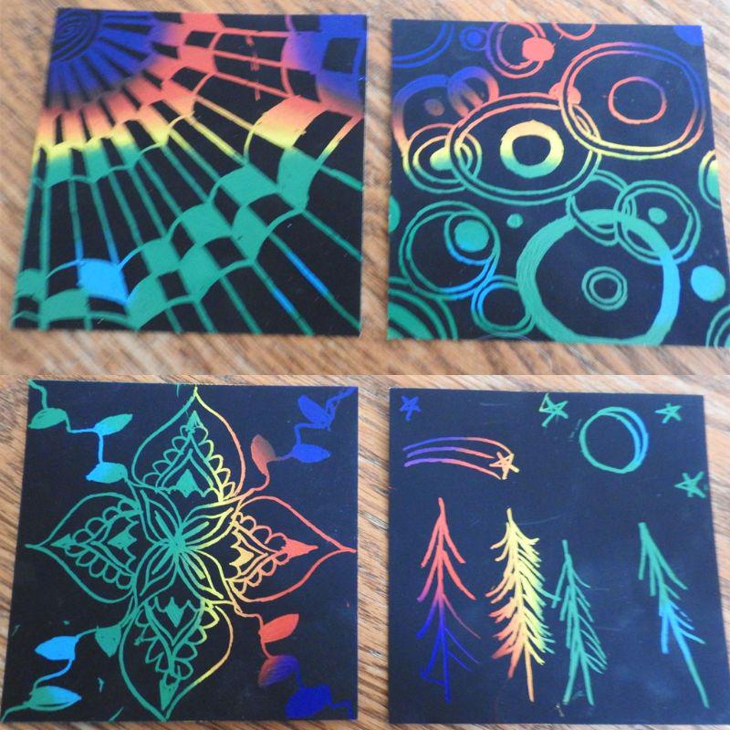 Buy 100PCS Rainbow Scratch Art Mini Notes With Wooden Stylus Scraping ...