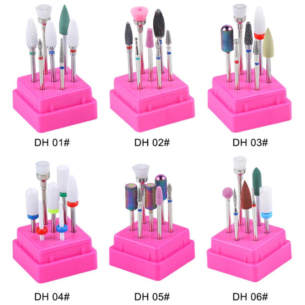 Buy 7PCS Ceramic Nail Art Grinding Cuticle Bits Drill Electric Manicure ...