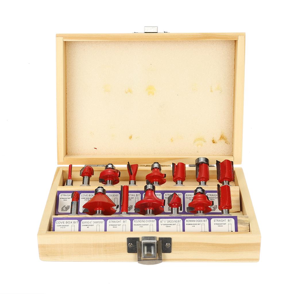 Buy 15X 1/4'' 1/2'' Shank Tungsten Carbide Router Bit Set Milling ...