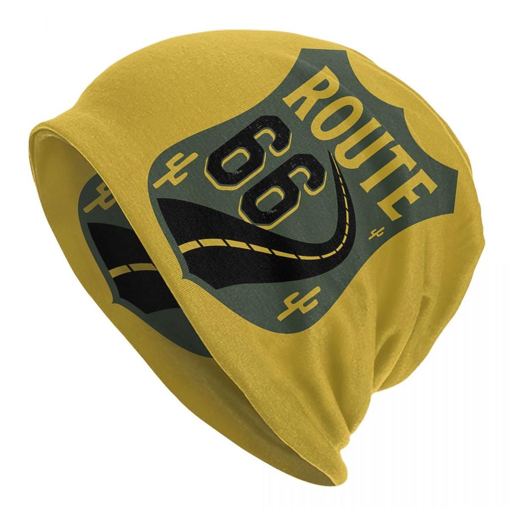Historic Route 66 Vintage Logotype Bonnet Hats Autumn Winter Outdoor ...