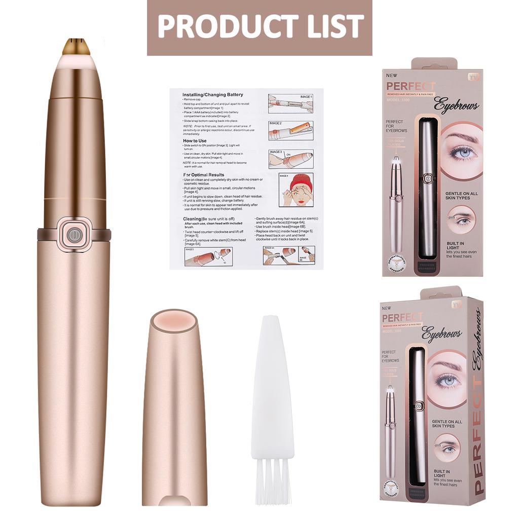 Buy Electric Eyebrow Trimmer Makeup Painless Eye Brow Epilator Mini ...