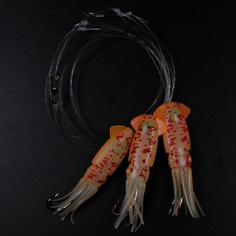 Buy [5 PACKS] 3 X 3/0 Hook Soft Squid Rig Octopus Rigs Glow in Dark ...