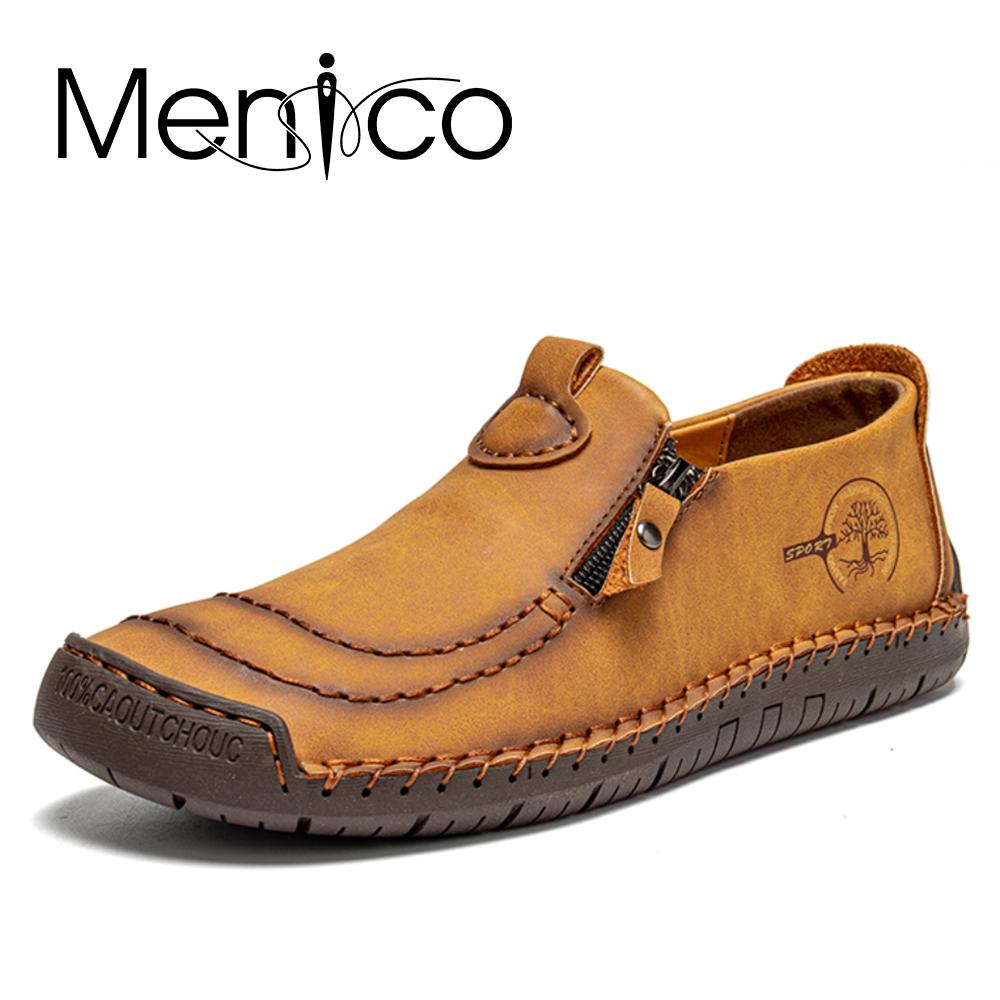 Menico Men Retro Classic Runde Zehenseite-Reißverschluss Rutschfeste ...