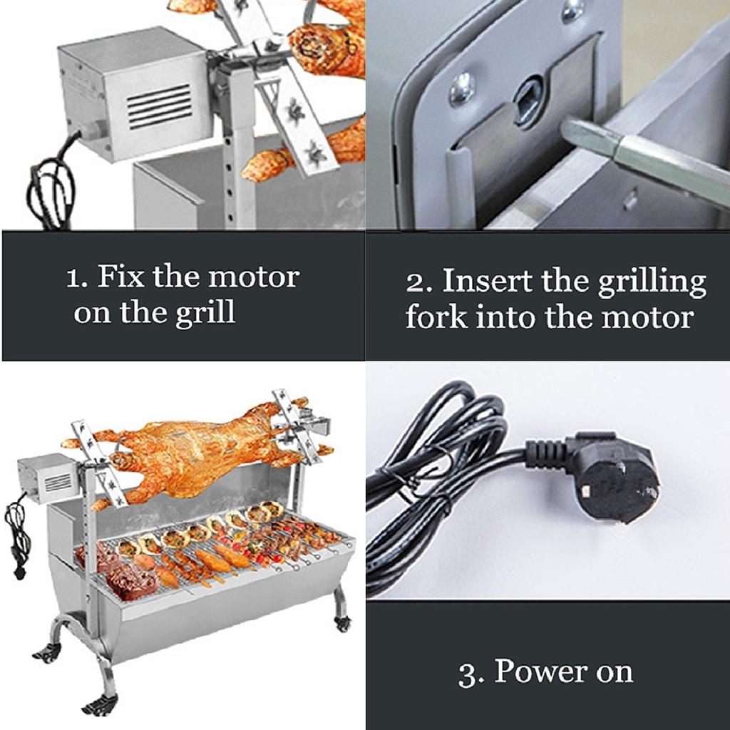 Buy Stainless Steel BBQ Motor Pig Lambs Grill Bearing Barbecue Spit ...