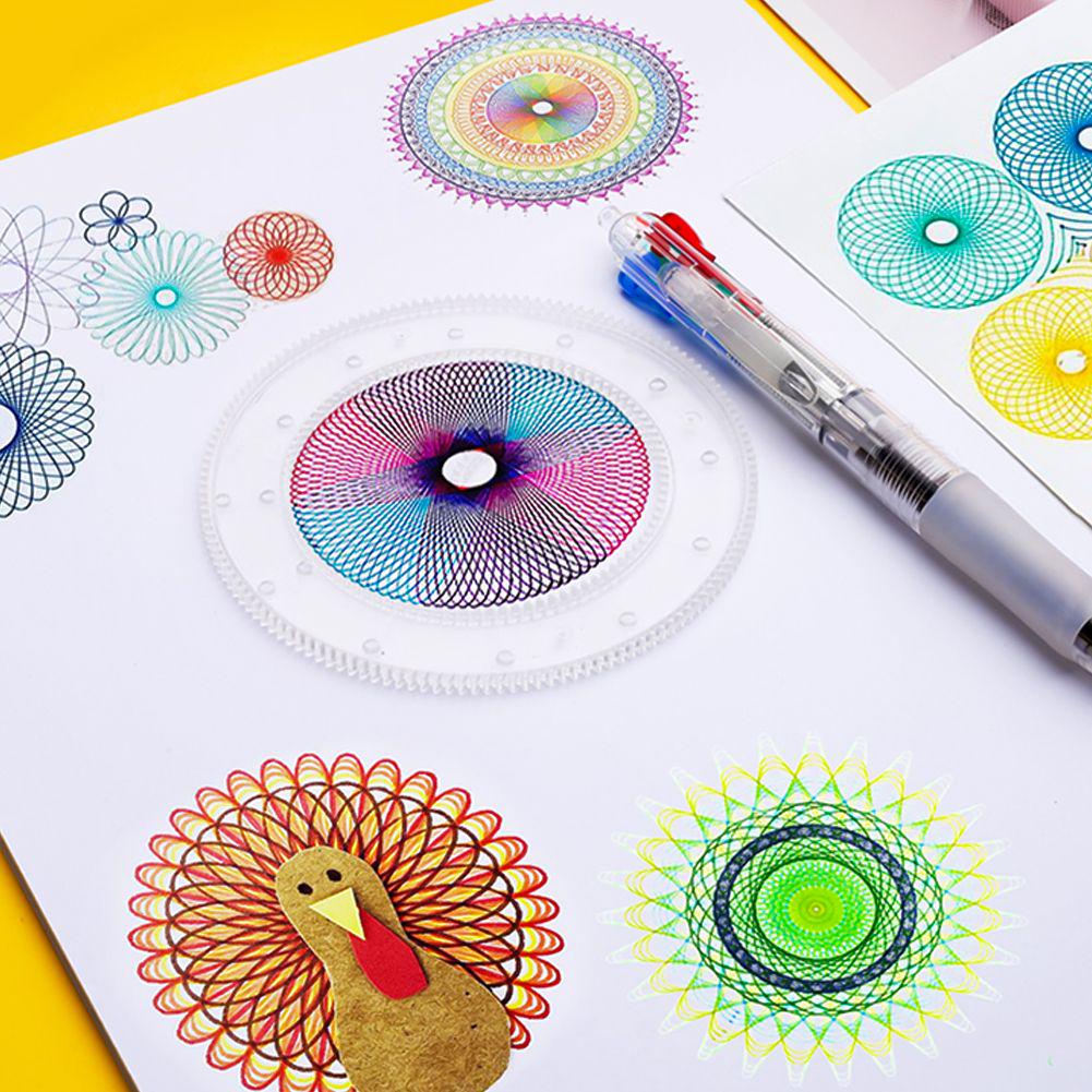 Buy 27pcs Original Spirograph Design Set Tin Draw Drawing Kids Art ...