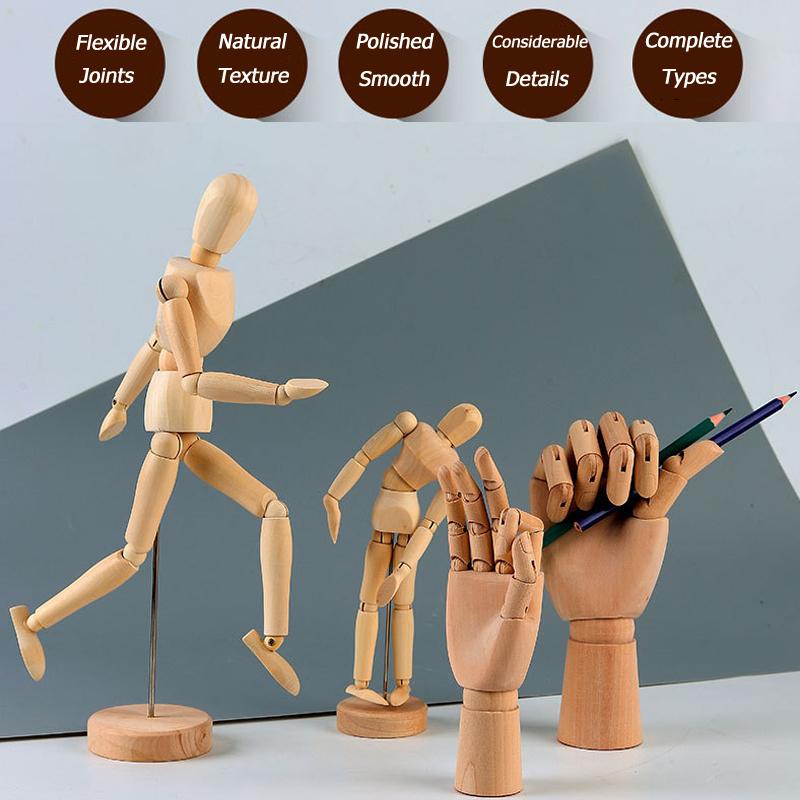 Buy Drawing Sketch Mannequin Model Movable Limbs Wooden Hand Body Draw ...