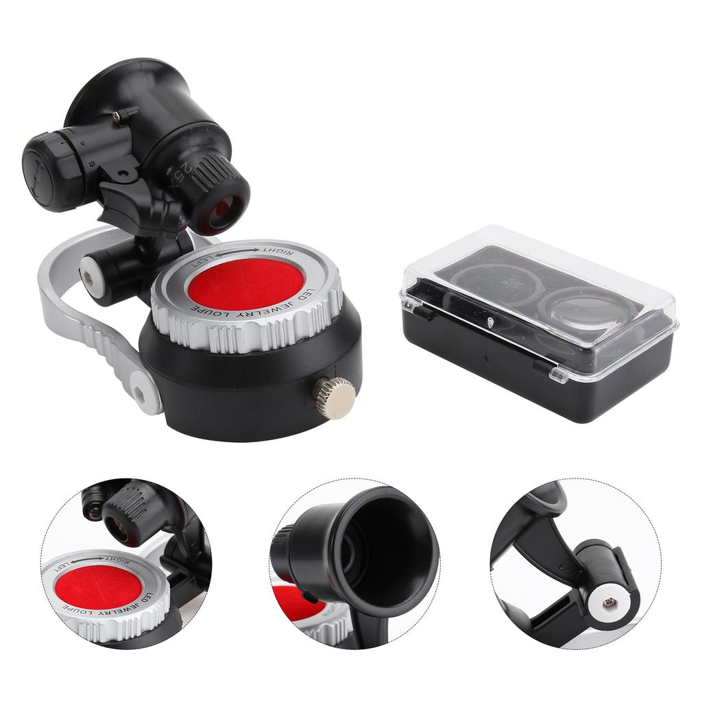15X 25X 55X Jewelry Magnifier Diamond Magnifying Glass with LED Lamp ...