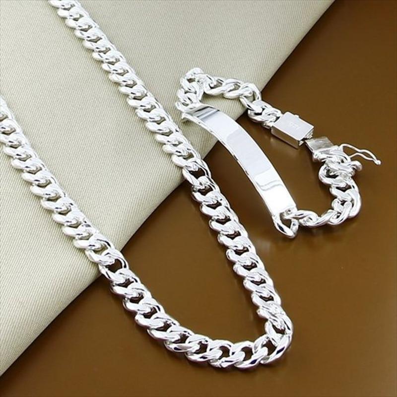 Classic Men Jewelry Set 10mm Hip Hop Chain Necklace Bracelet Male-buy ...