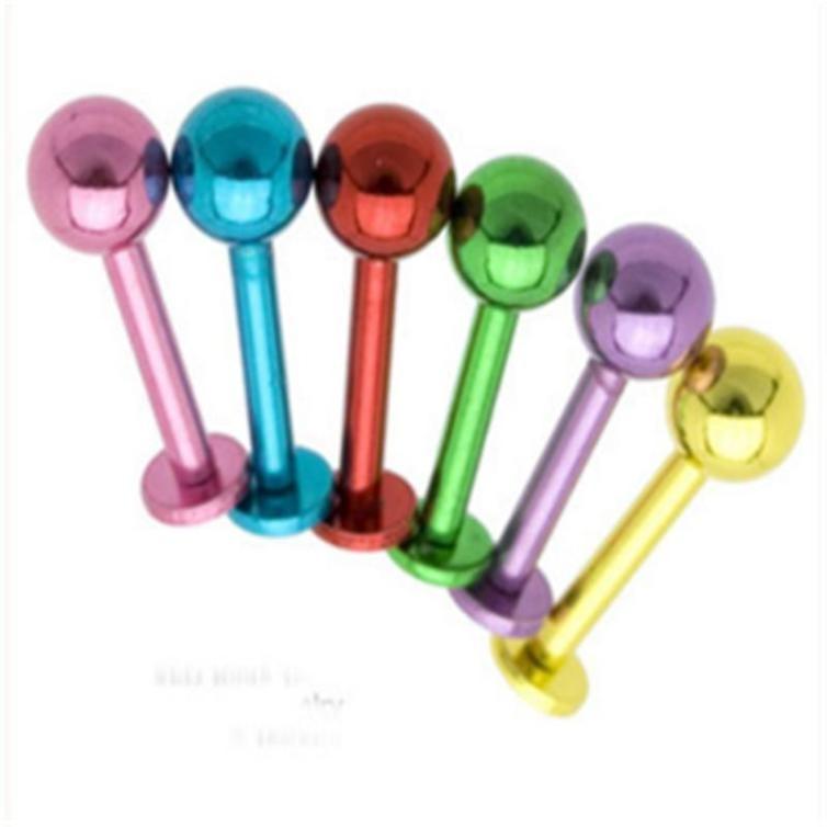 Buy 2Pcs Gold Labret Ring Spike Ball Surgical Steel Ball Labret Bar ...