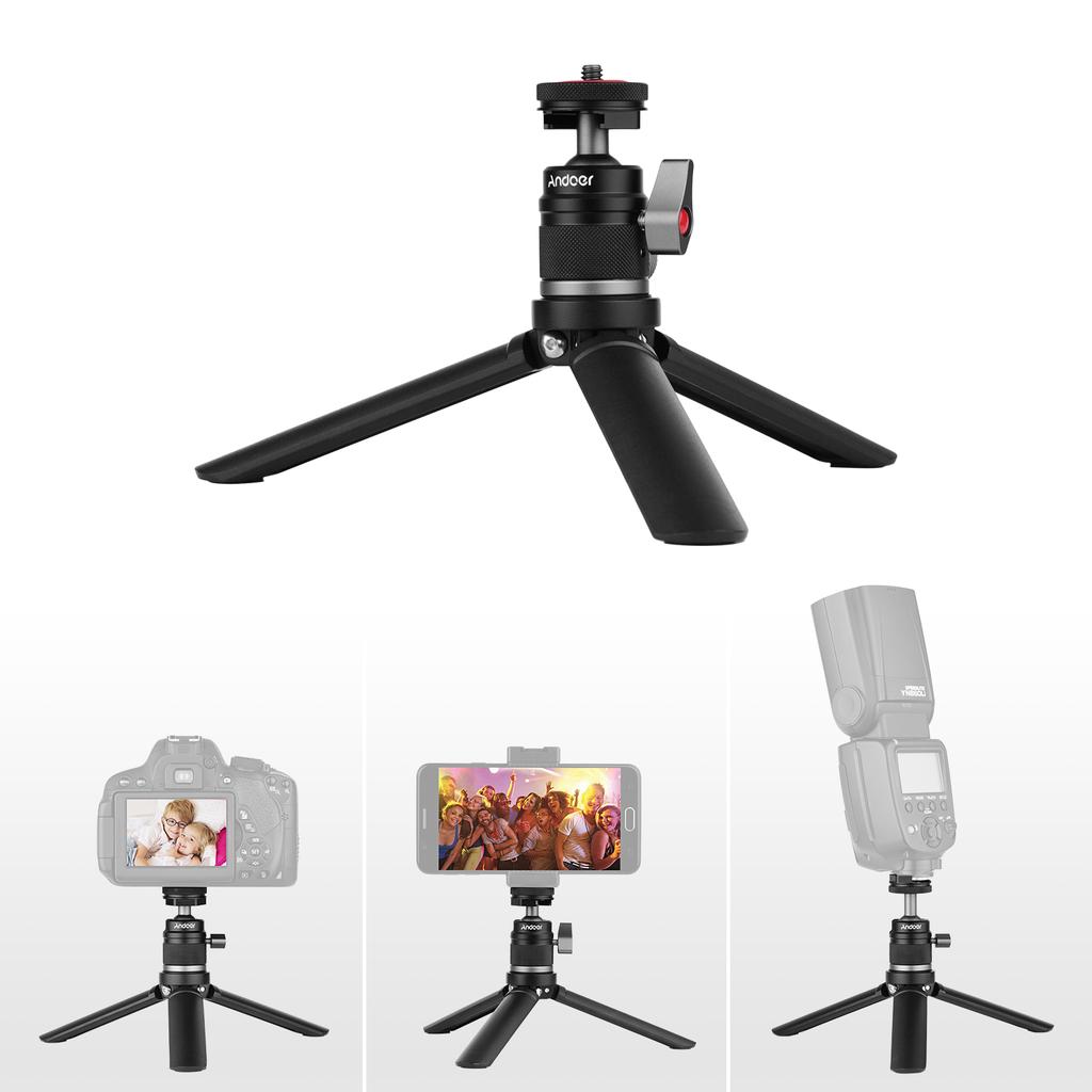Buy Mini Cold Shoe Ball Head Tripod with 14 Screw and Cold Shoe Dual ...