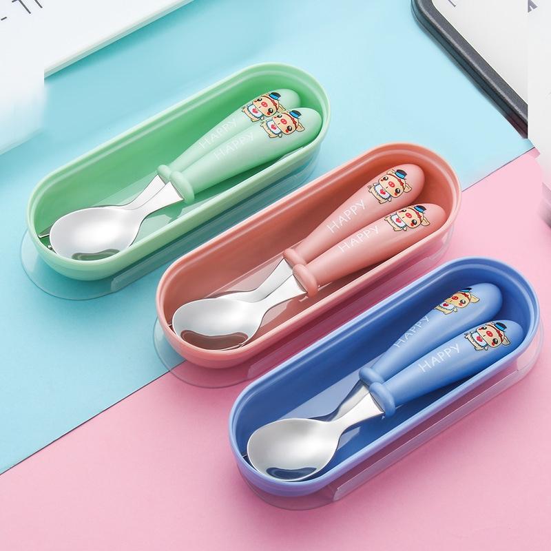 Buy Toddler Fork And Spoon Set Stainless Steel Baby Cutlery Set With ...