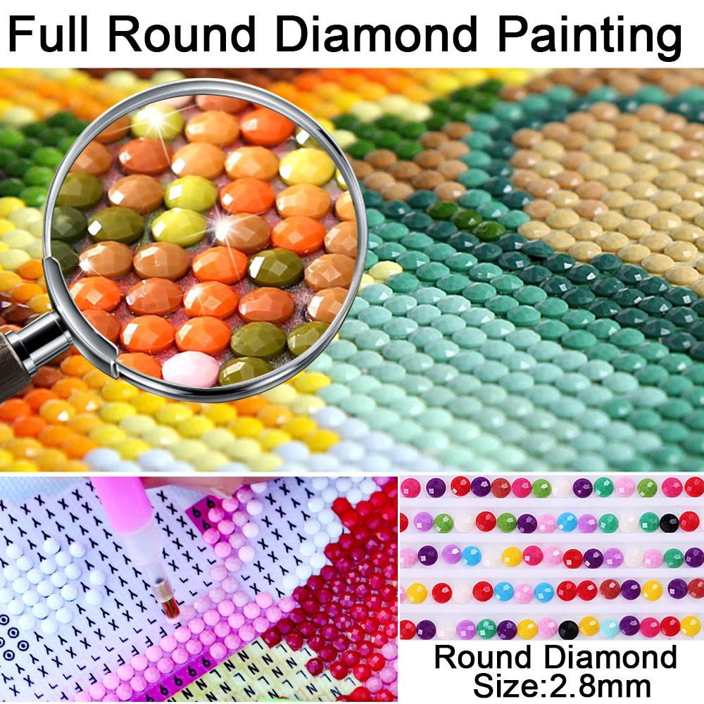 5D Diamond Painting Art Kits, Green Plants Diamond Painting Round ...
