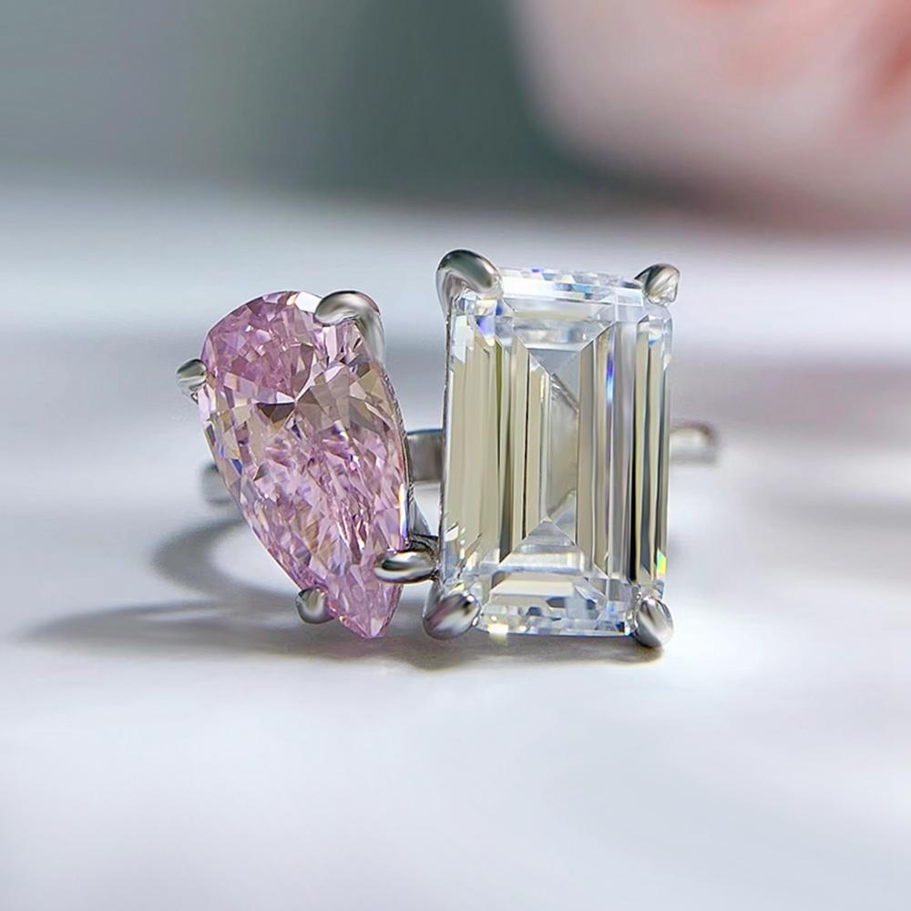 Cheap Fashion 18K White Gold 6*11MM Sapphire Faceted Gemstone Ring for ...