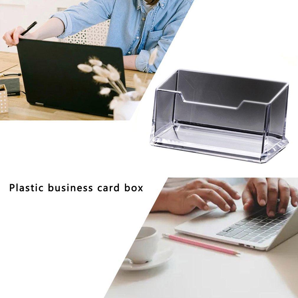 Buy Plastic Business Card Box Transparent Office Supplies Plastic Card ...