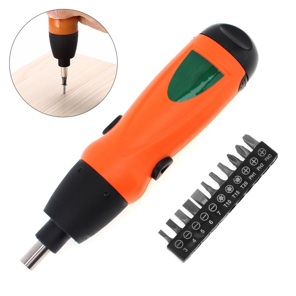 6V Battery Cordless Screwdriver with Two-way Rotating Head and Plastic ...