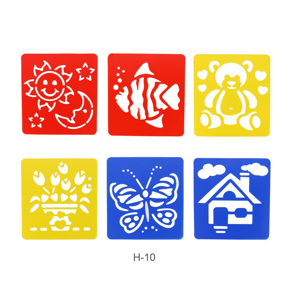 Kids Cartoon Drawing Stencil Set Education DIY Hollow Painting Pattern ...