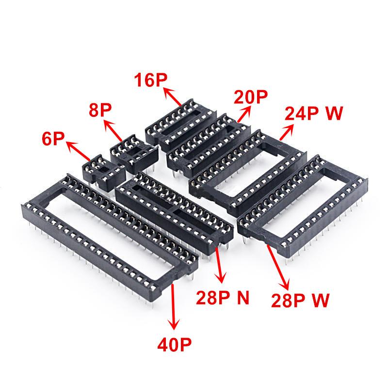 Buy 20pcs IC Seat 6 8 14 16 20 24 28 32 40 Pin 2.54 mm PIN Pitch MCU ...
