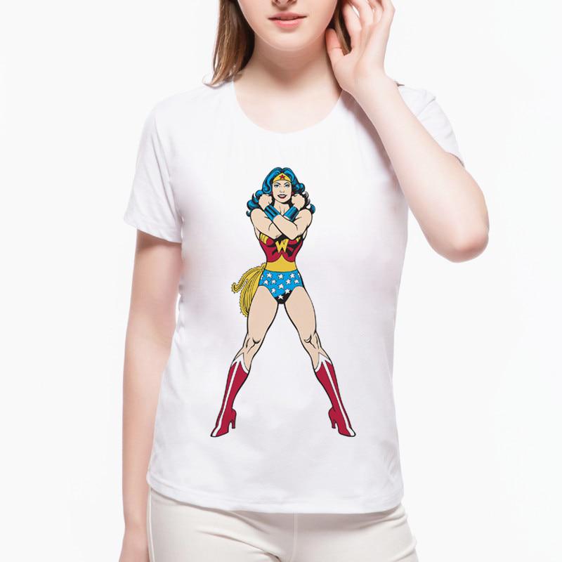Buy Wonder Woman Logo Print Fashion Punk Tops Female Camisetas Kawaii ...