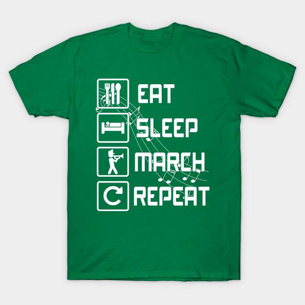 Buy Unisex Fashion TShirt Eat Sleep March Repeat Print Plus Size XS-6XL ...