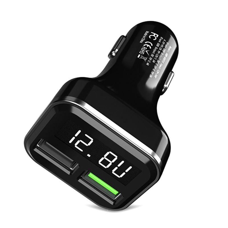 Buy Quick Charge 3.0 Dual USB Car Charger 5V2.4A Fast Charge LED ...
